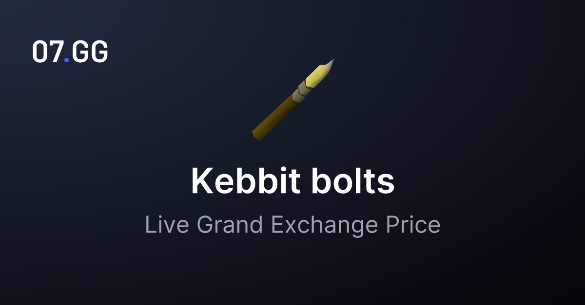 Kebbit bolts: Live GE Price on OSRS