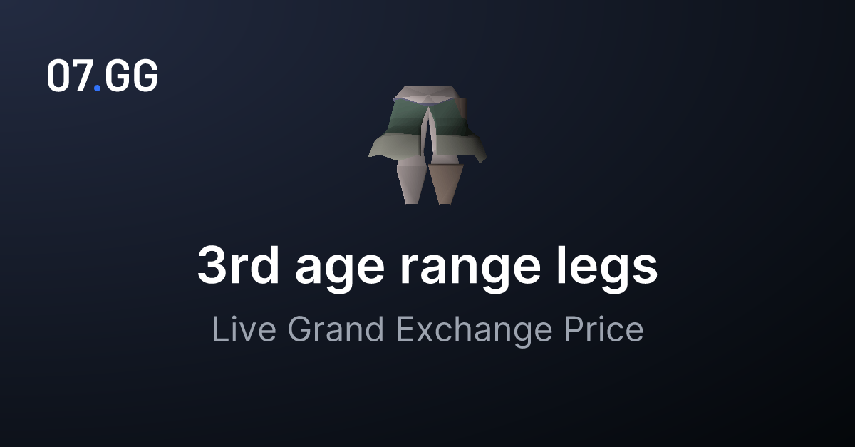 3rd age range legs: Live GE Price on OSRS