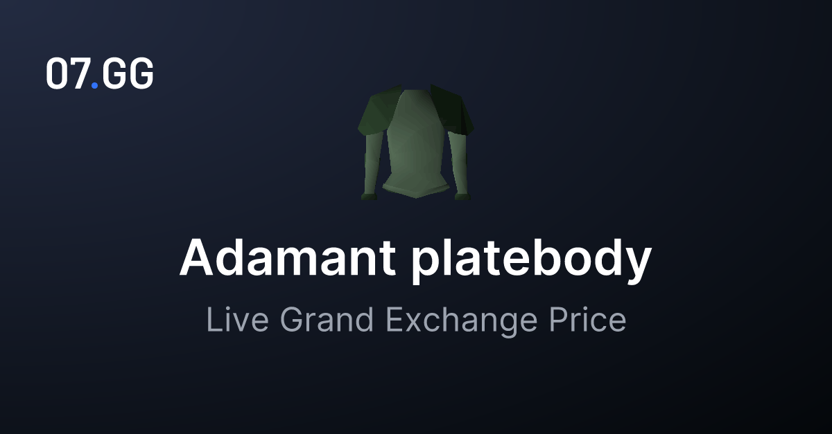 Adamant platebody: Live GE Price on OSRS