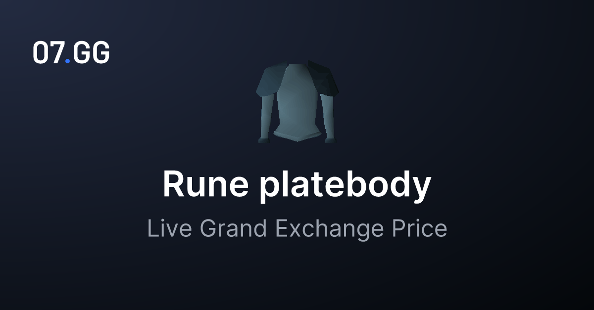 Rune platebody: Live GE Price on OSRS