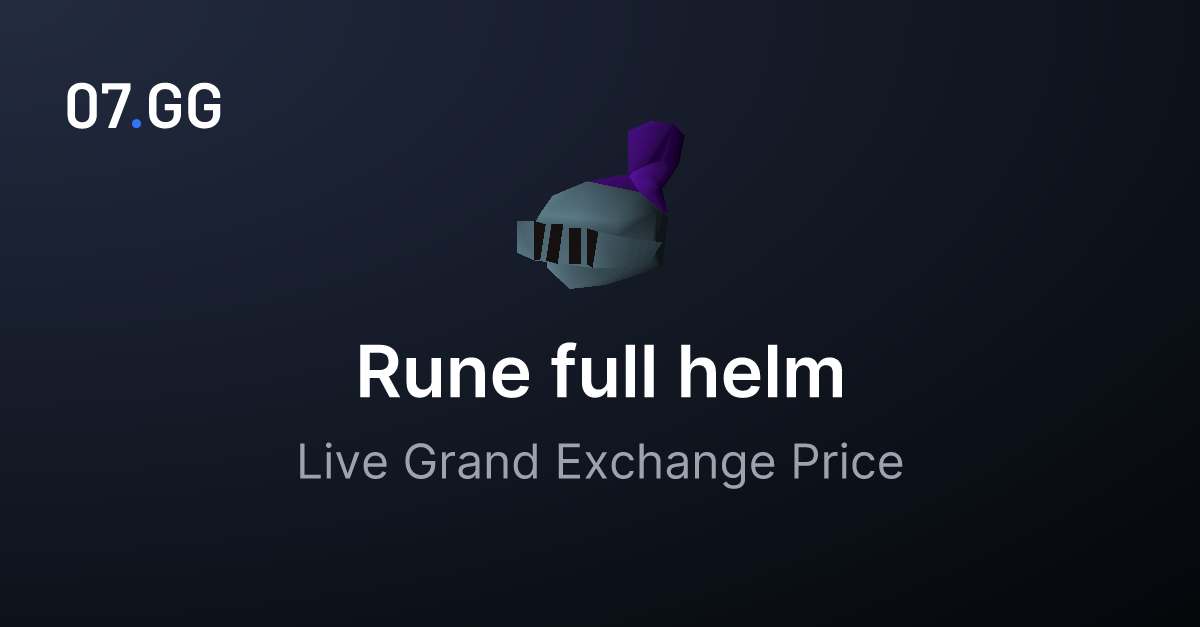 Rune full helm: Live GE Price on OSRS