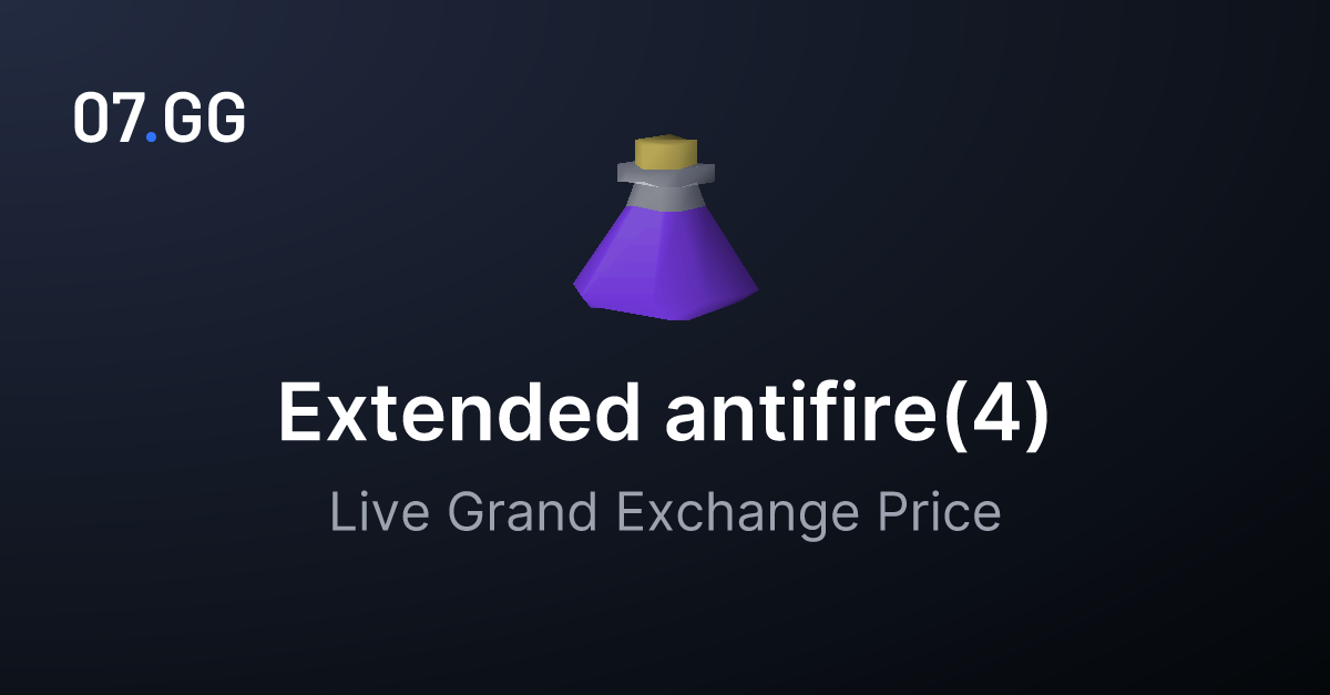 Extended antifire(4): Live GE Price on OSRS