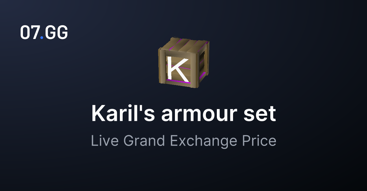 Karil's armour set: Live GE Price on OSRS