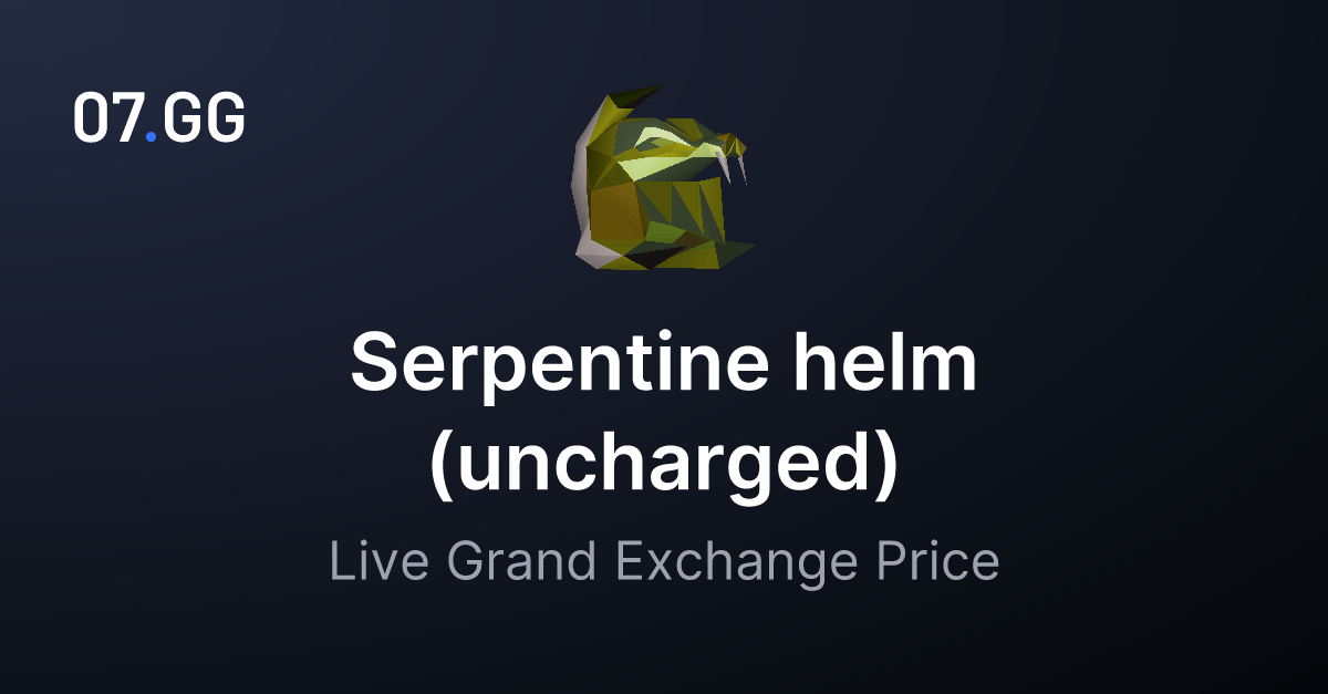 Serpentine helm (uncharged): Live GE Price on OSRS
