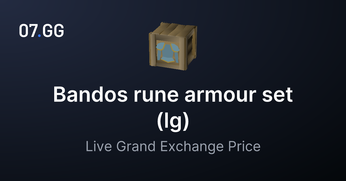 Bandos rune armour set (lg): Live GE Price on OSRS