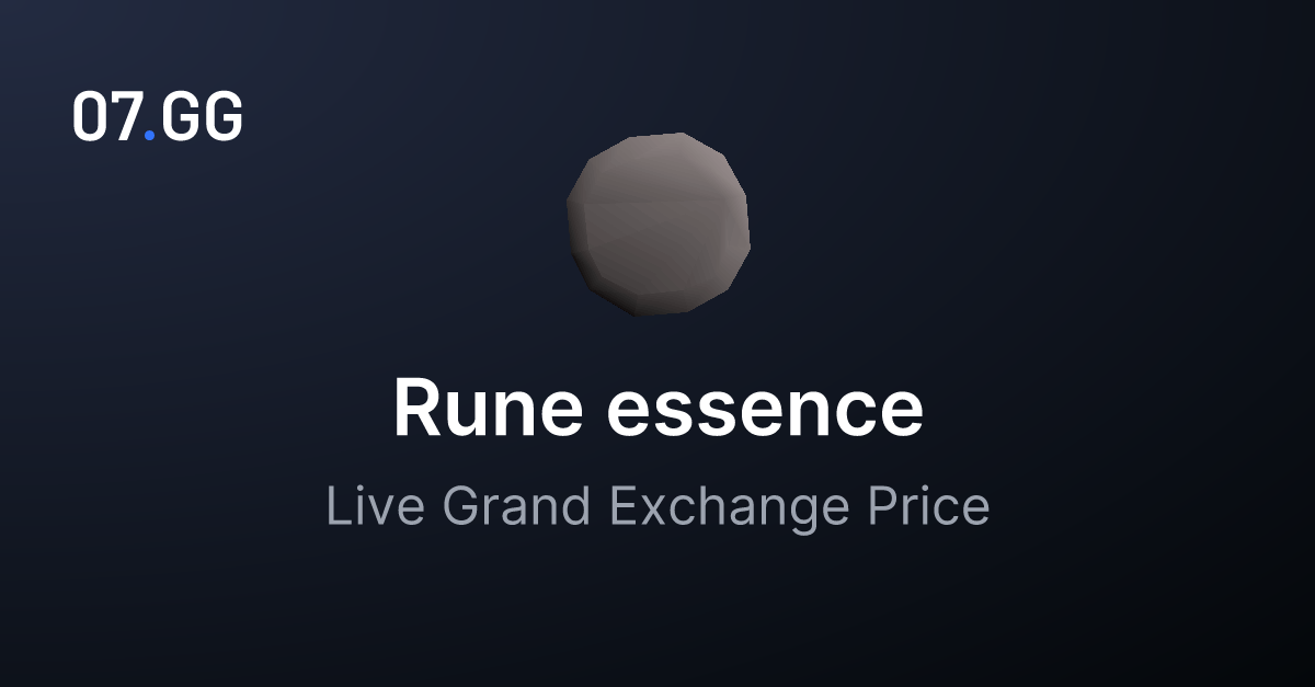 Rune essence: Live GE Price on OSRS