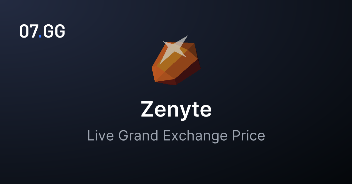 Zenyte: Live GE Price on OSRS