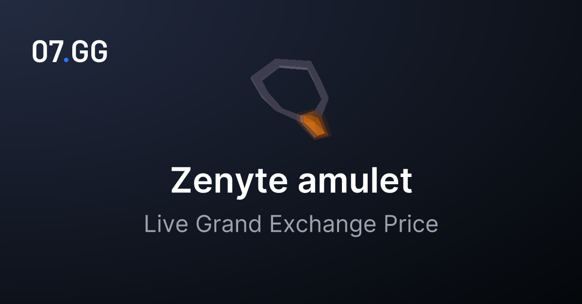 Zenyte amulet: Live GE Price on OSRS