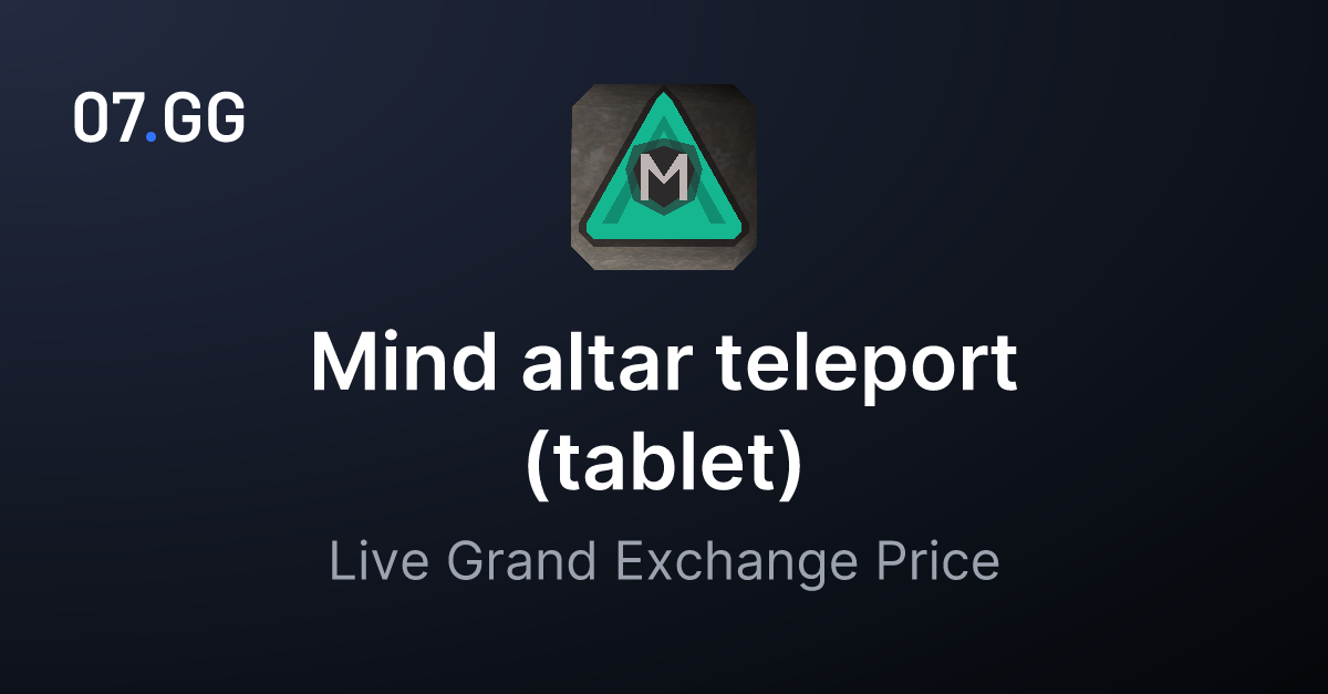 Mind altar teleport (tablet): Live GE Price on OSRS