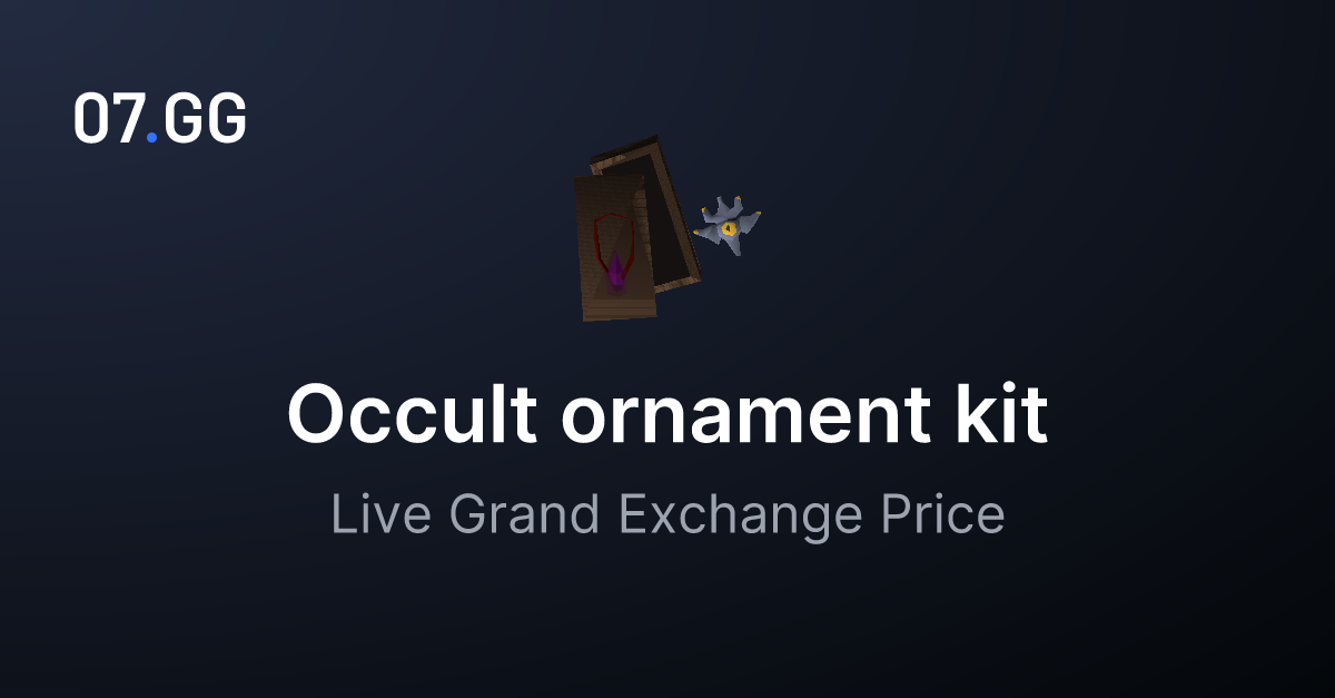 Occult ornament kit: Live GE Price on OSRS
