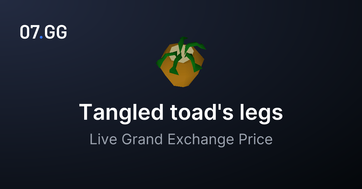 Tangled toad's legs: Live GE Price on OSRS