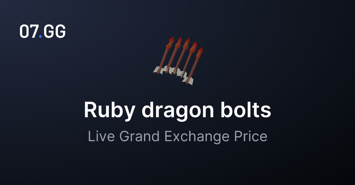 Ruby dragon bolts: Live GE Price on OSRS