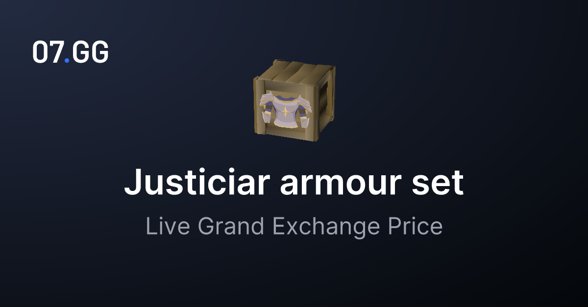 Justiciar armour set: Live GE Price on OSRS