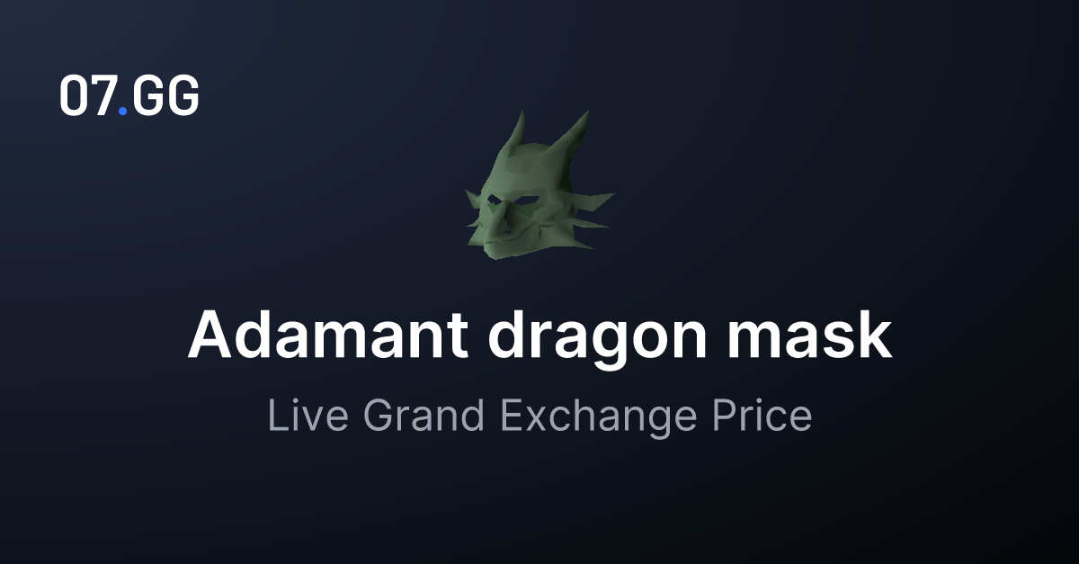 Adamant dragon mask: Live GE Price on OSRS