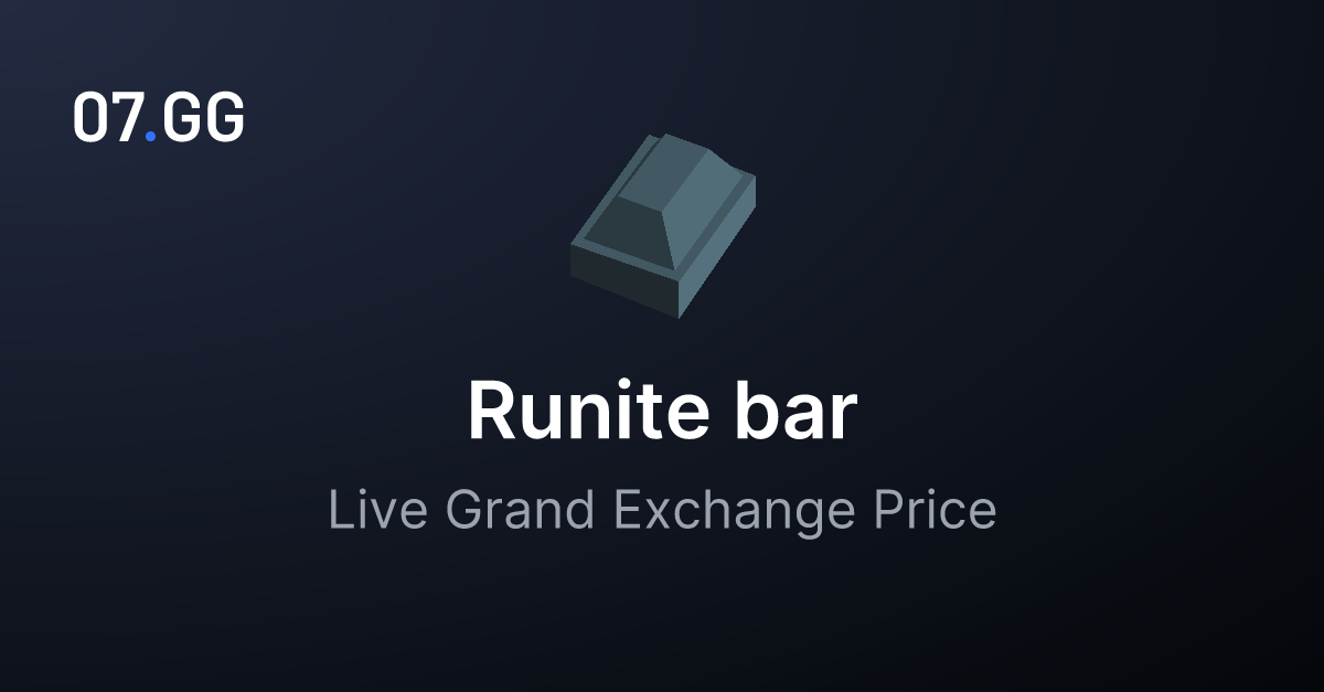 Runite bar: Live GE Price on OSRS