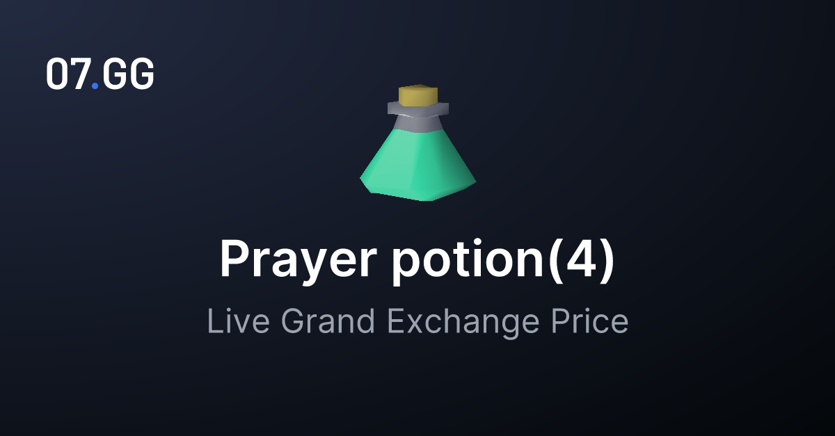 Prayer potion(4): Live GE Price on OSRS