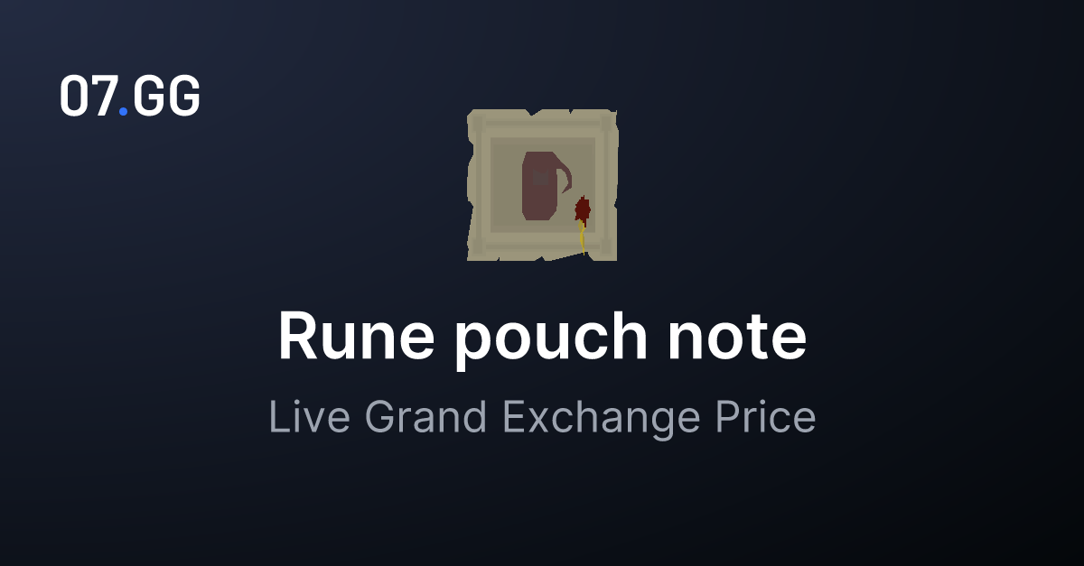 Rune pouch note: Live GE Price on OSRS