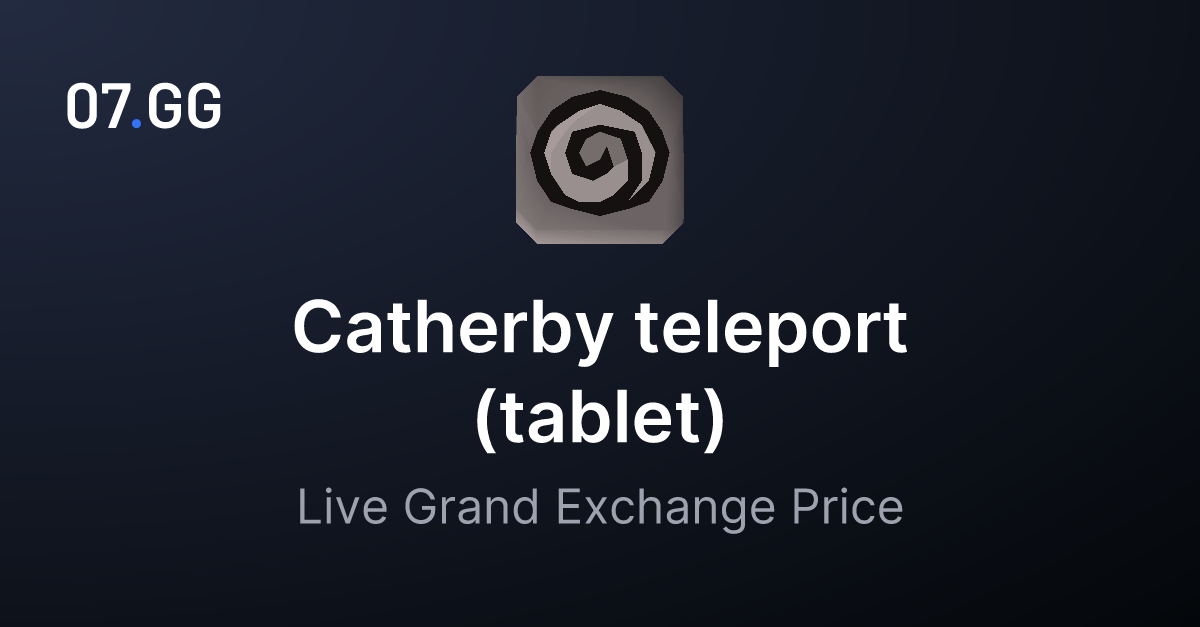 Catherby teleport (tablet): Live GE Price on OSRS