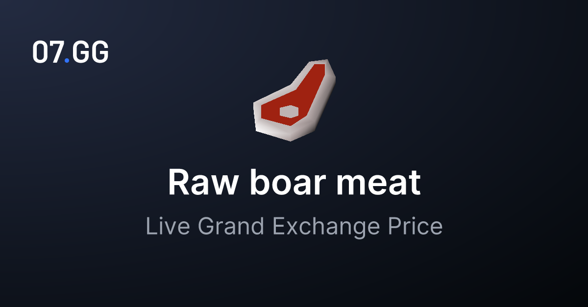 Raw boar meat: Live GE Price on OSRS