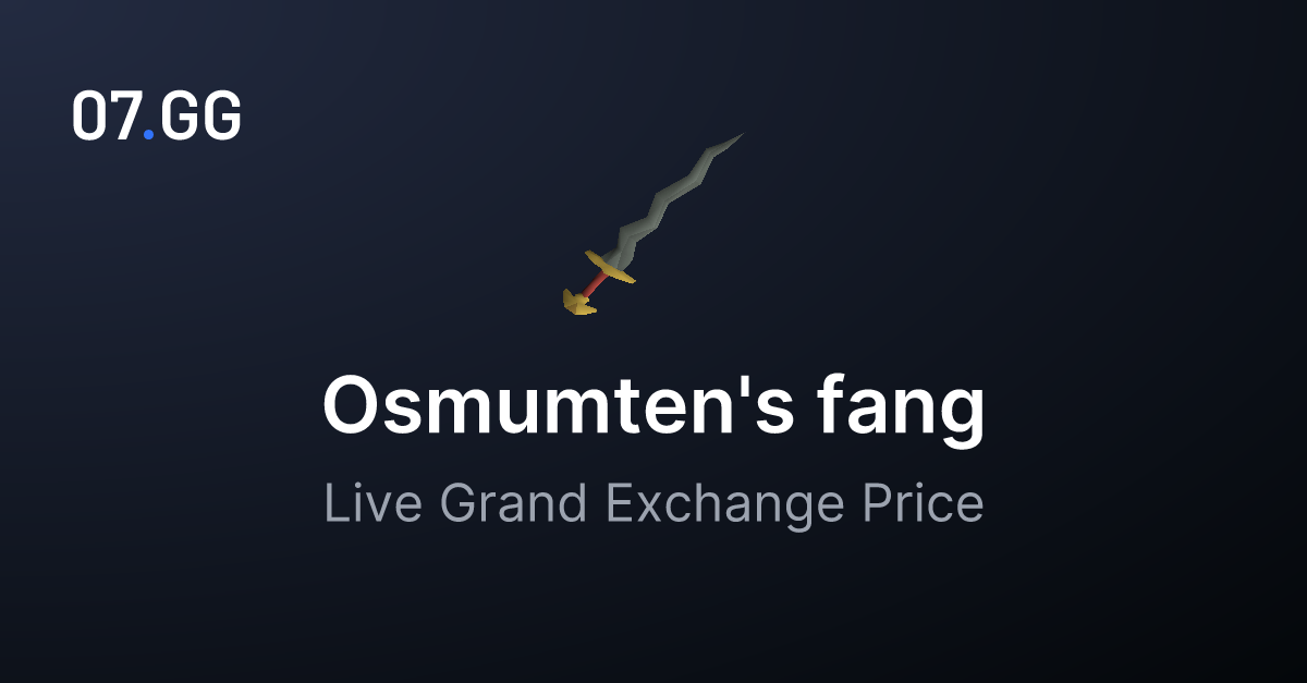 Osmumten's fang: Live GE Price on OSRS