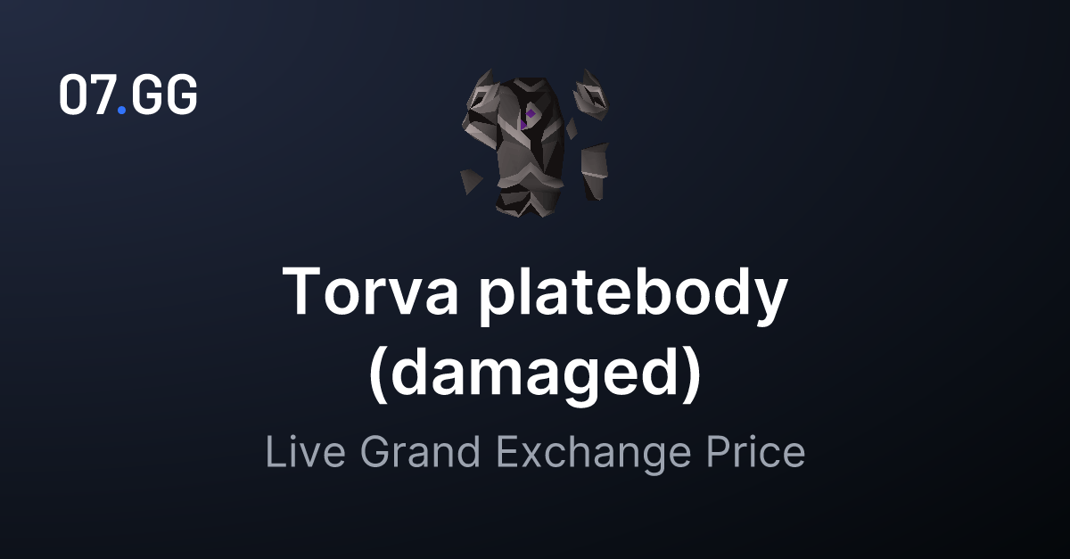 Torva platebody (damaged): Live GE Price on OSRS