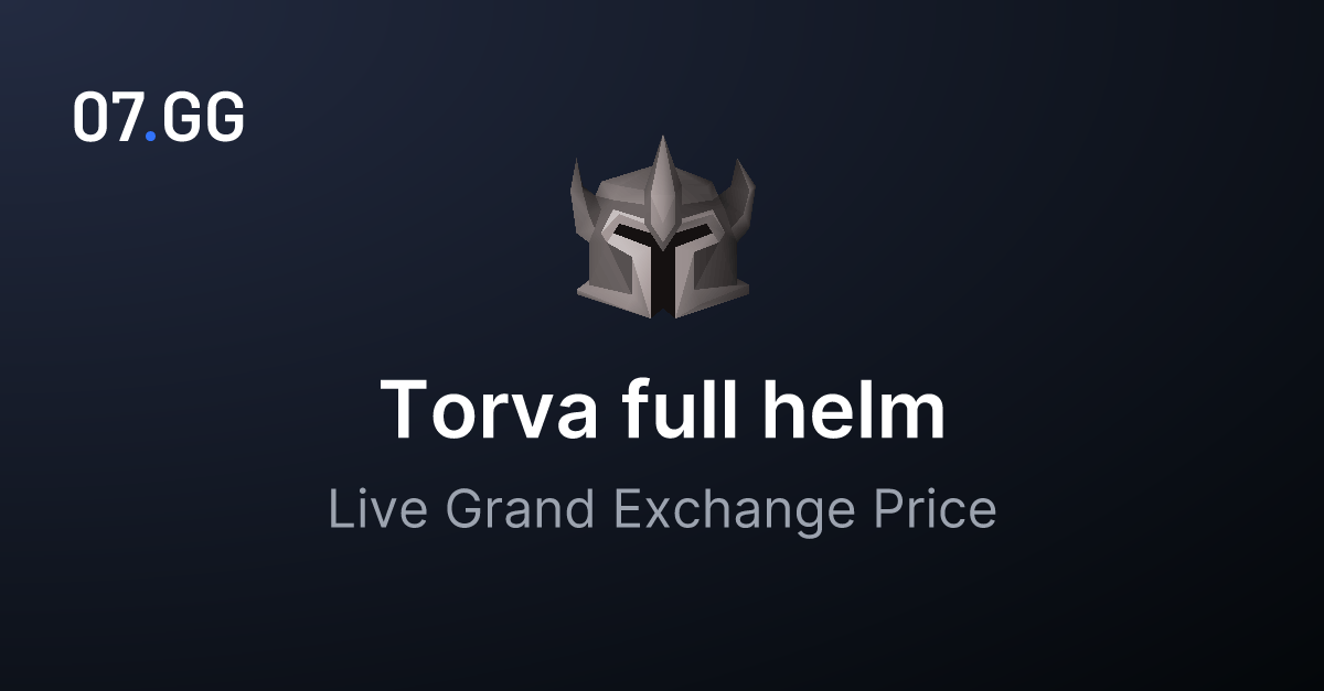 Torva full helm: Live GE Price on OSRS