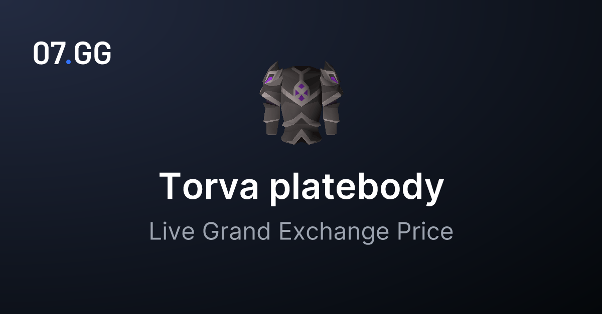 Torva platebody: Live GE Price on OSRS
