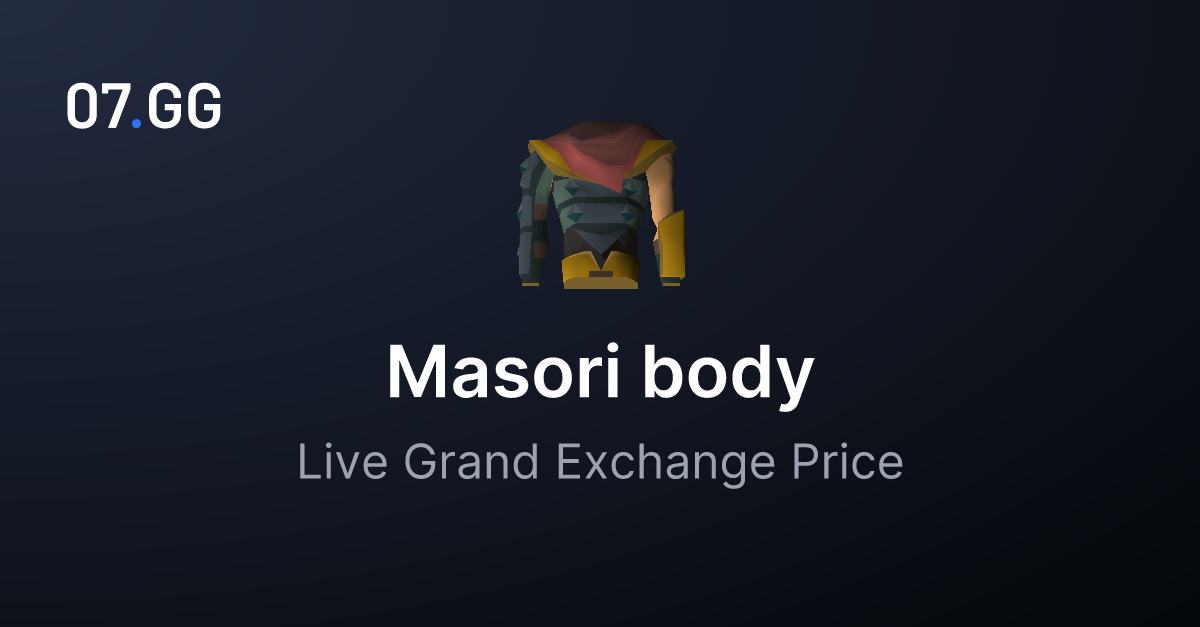 Masori body: Live GE Price on OSRS