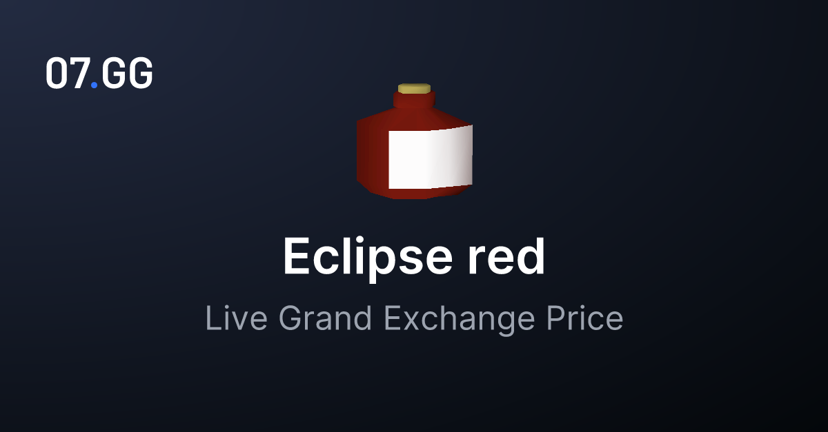 Eclipse red: Live GE Price on OSRS