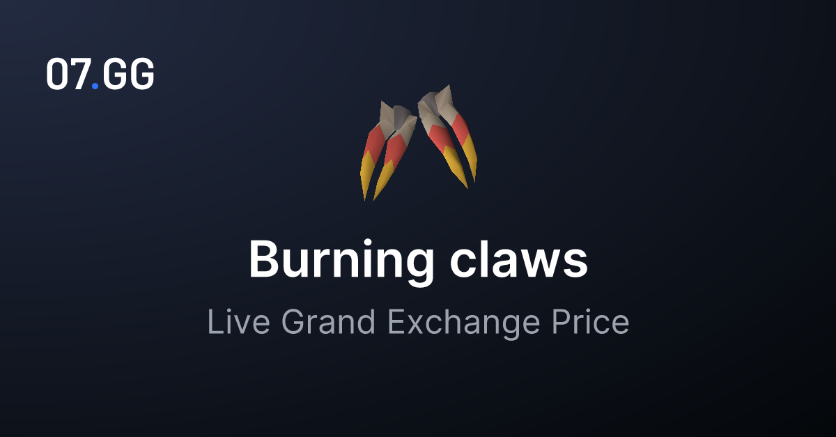 Burning claws: Live GE Price on OSRS