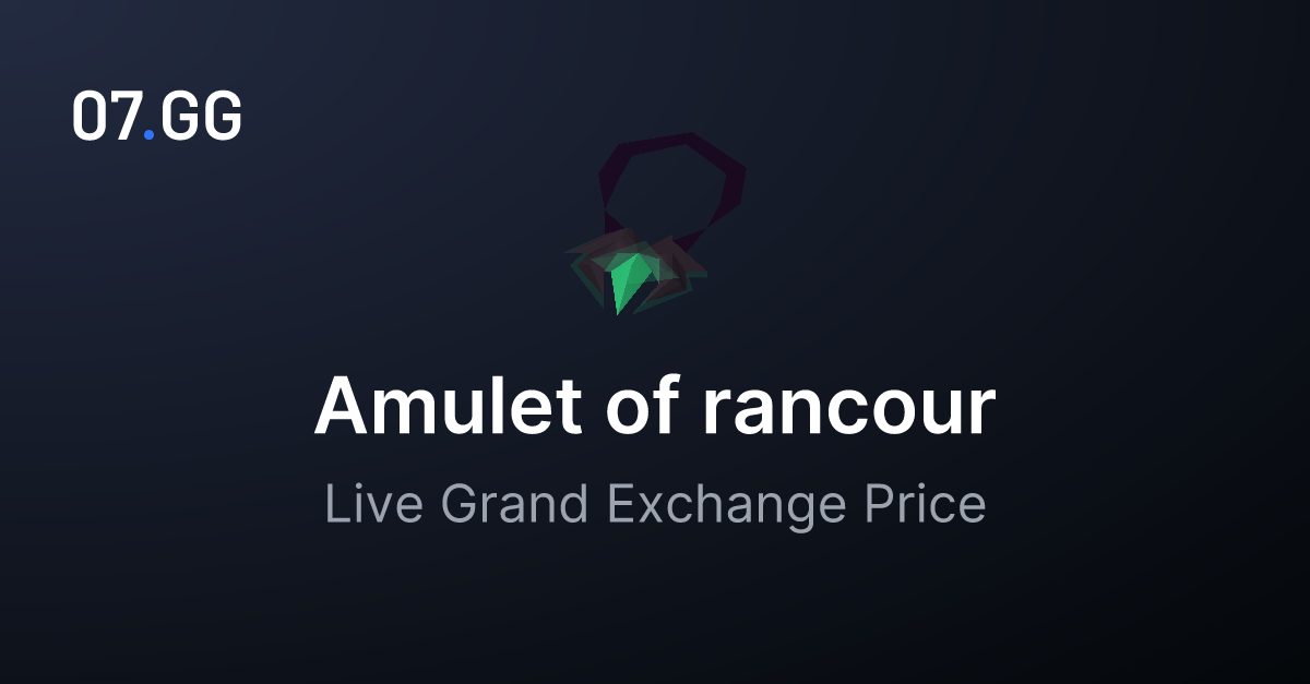 Amulet of rancour: Live GE Price on OSRS