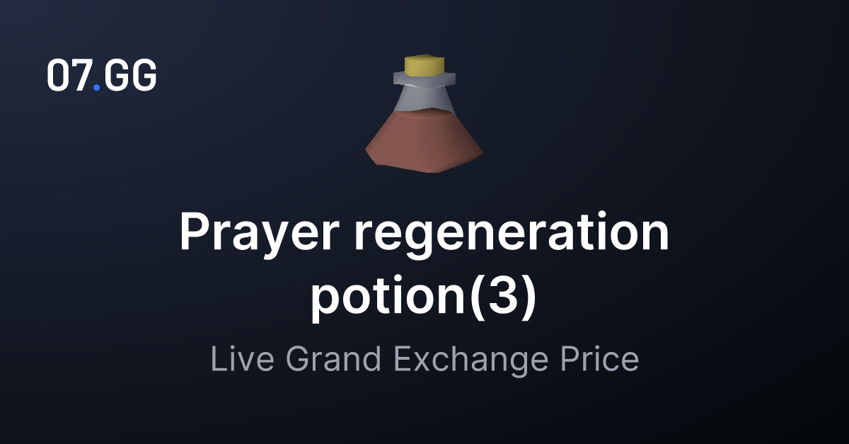 Prayer regeneration potion(3): Live GE Price on OSRS