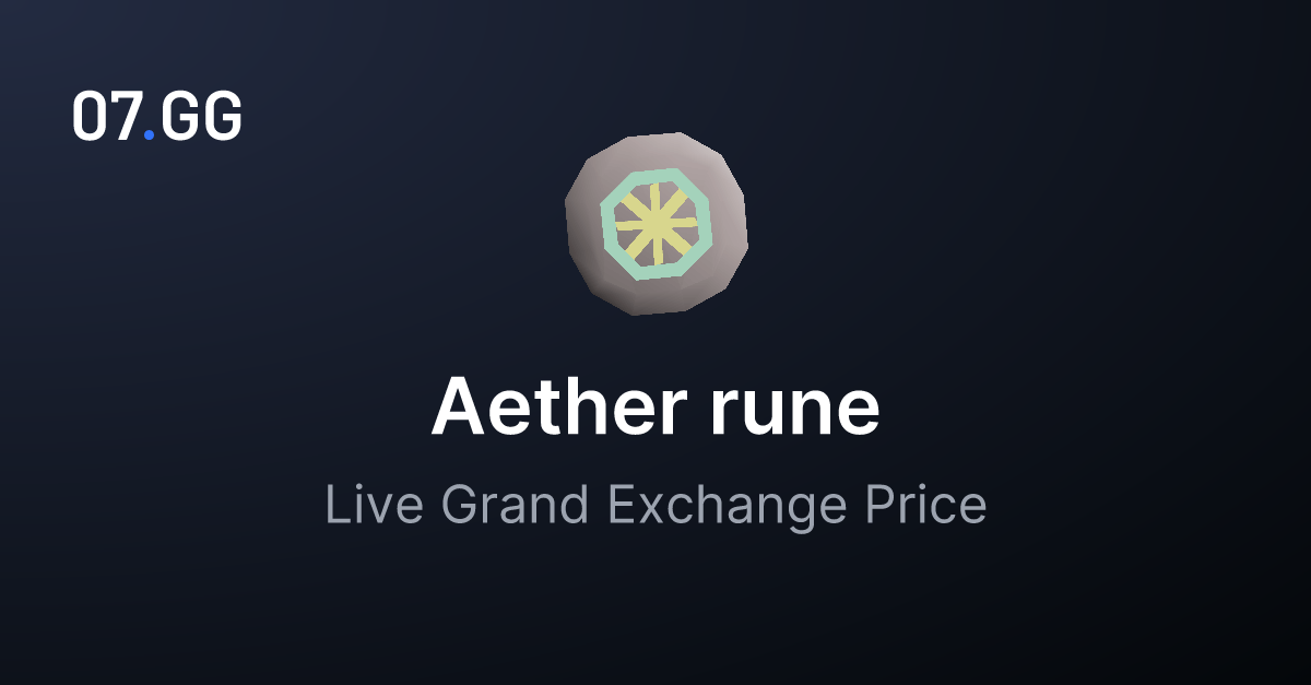 Aether rune: Live GE Price on OSRS