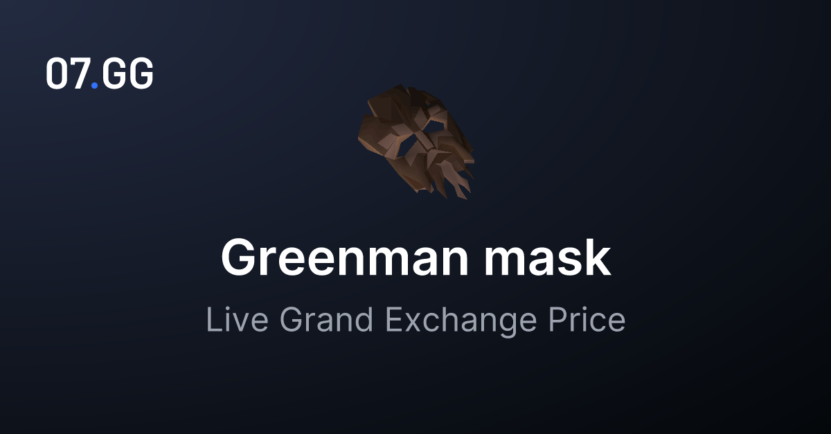 Greenman mask: Live GE Price on OSRS