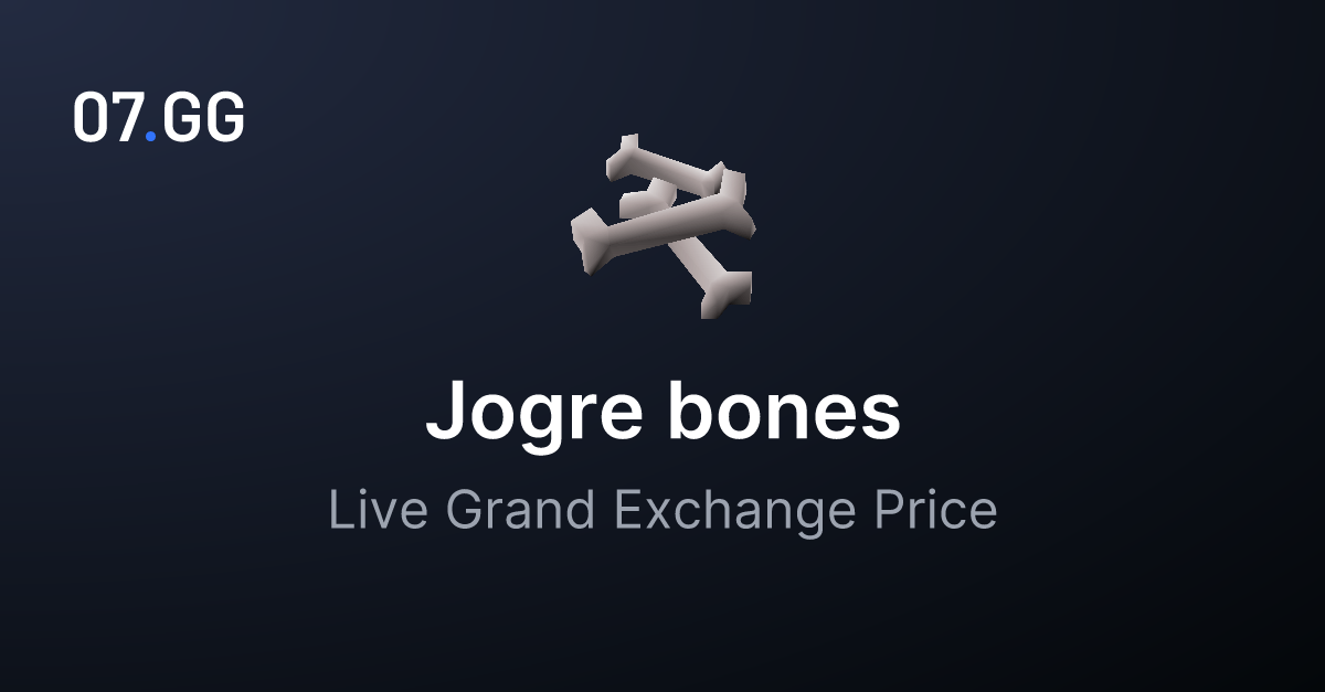 Jogre bones: Live GE Price on OSRS