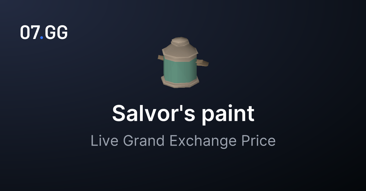 Salvor's paint: Live GE Price on OSRS