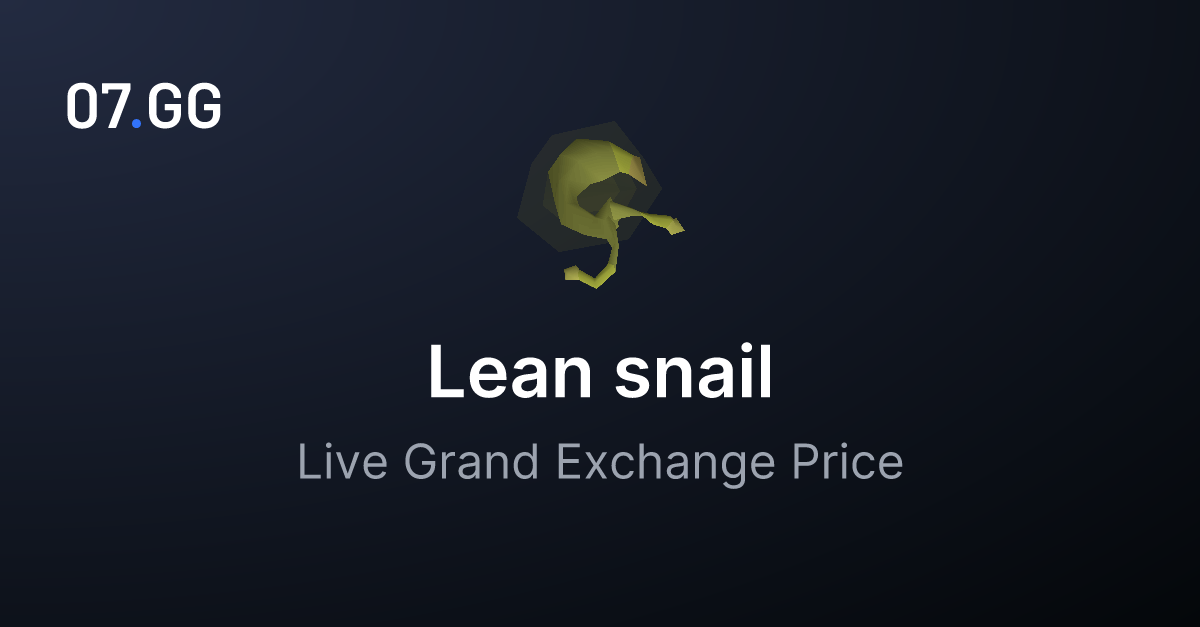 Lean snail: Live GE Price on OSRS