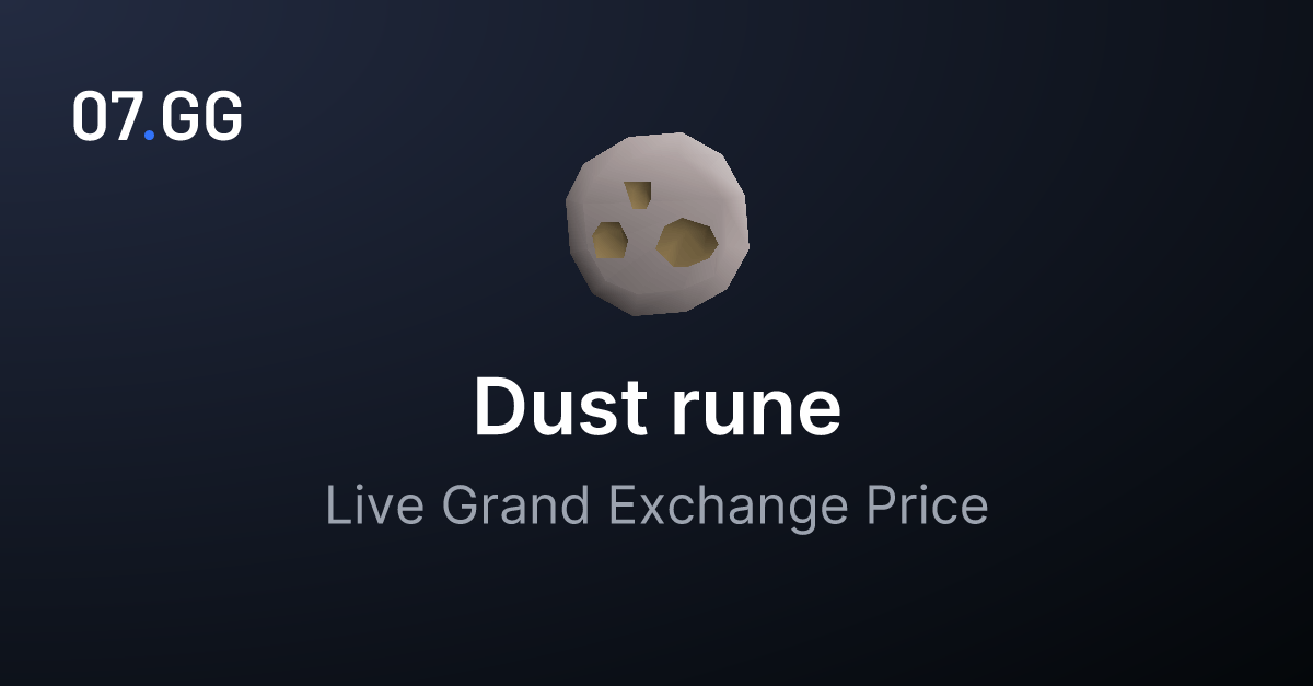 Dust rune: Live GE Price on OSRS
