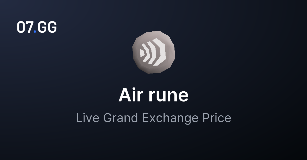 Air rune: Live GE Price on OSRS