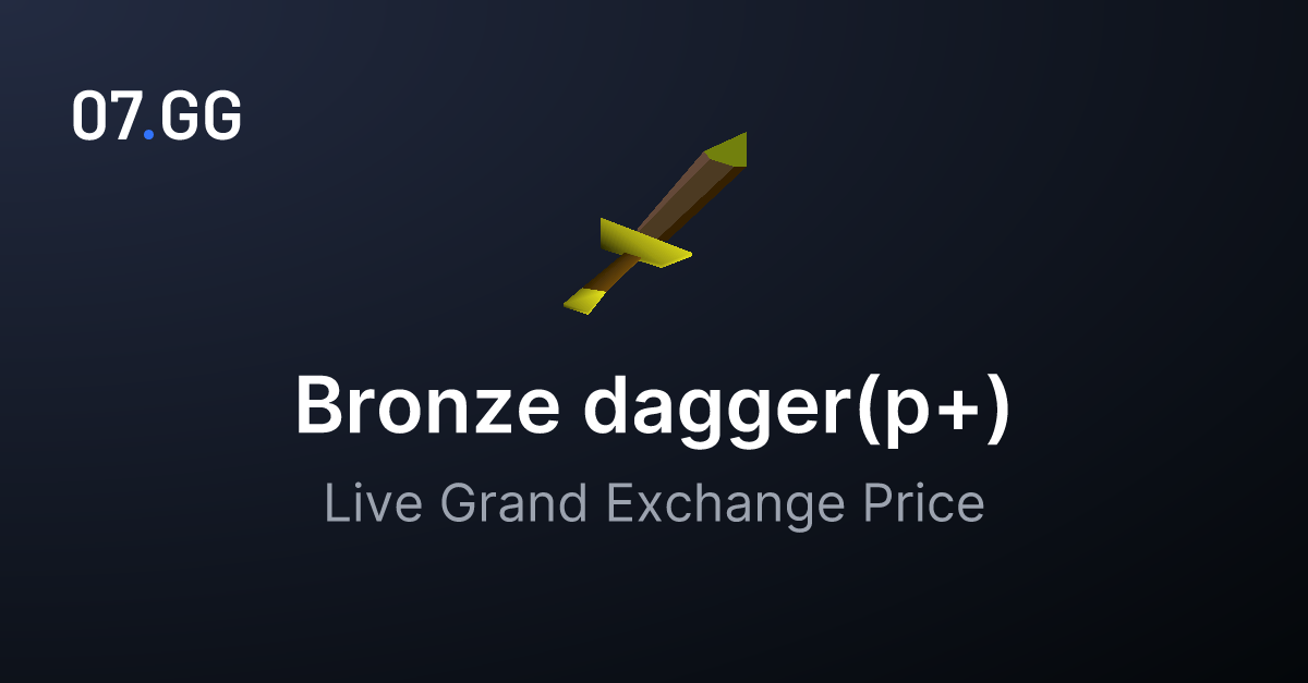 Bronze dagger(p+): Live GE Price on OSRS