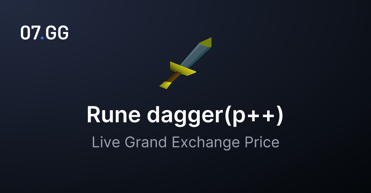 Rune dagger(p++): Live GE Price on OSRS