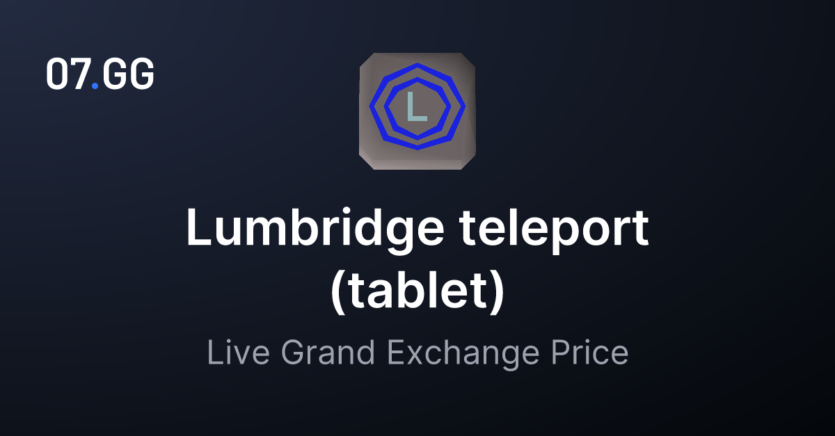 Lumbridge teleport (tablet): Live GE Price on OSRS