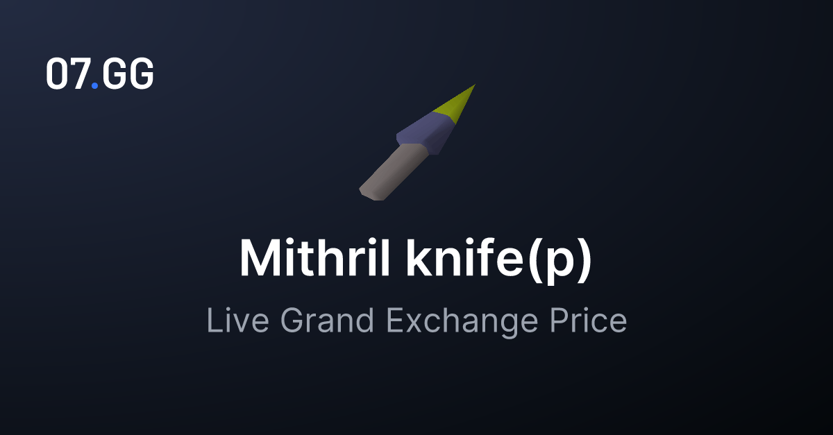 Mithril knife(p): Live GE Price on OSRS