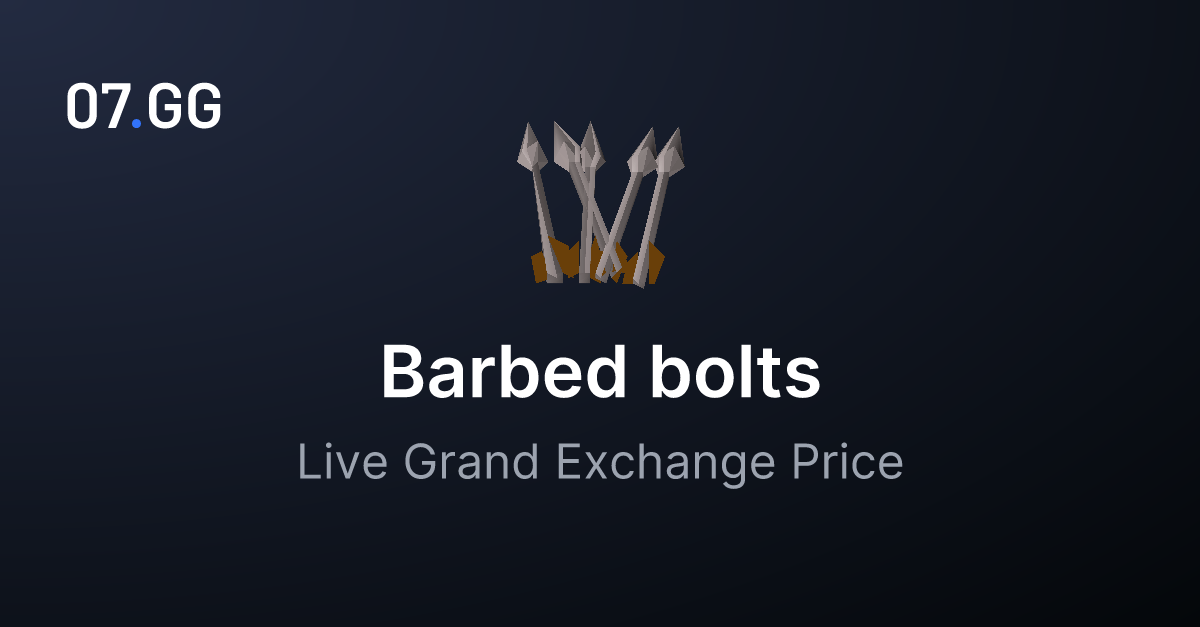Barbed bolts: Live GE Price on OSRS