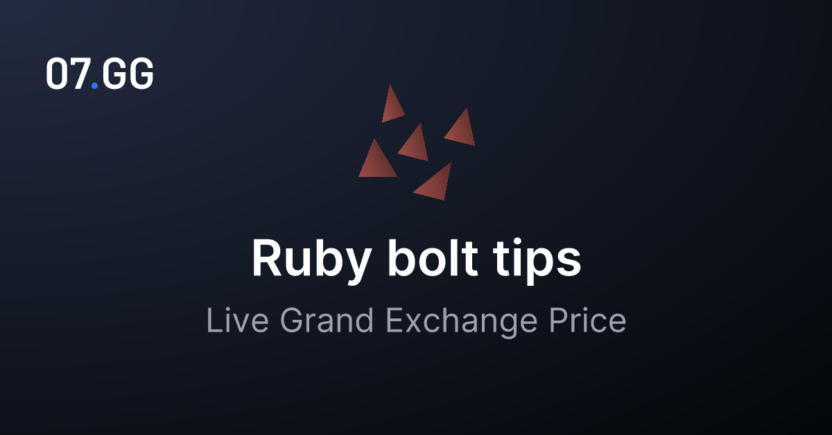 Ruby bolt tips: Live GE Price on OSRS