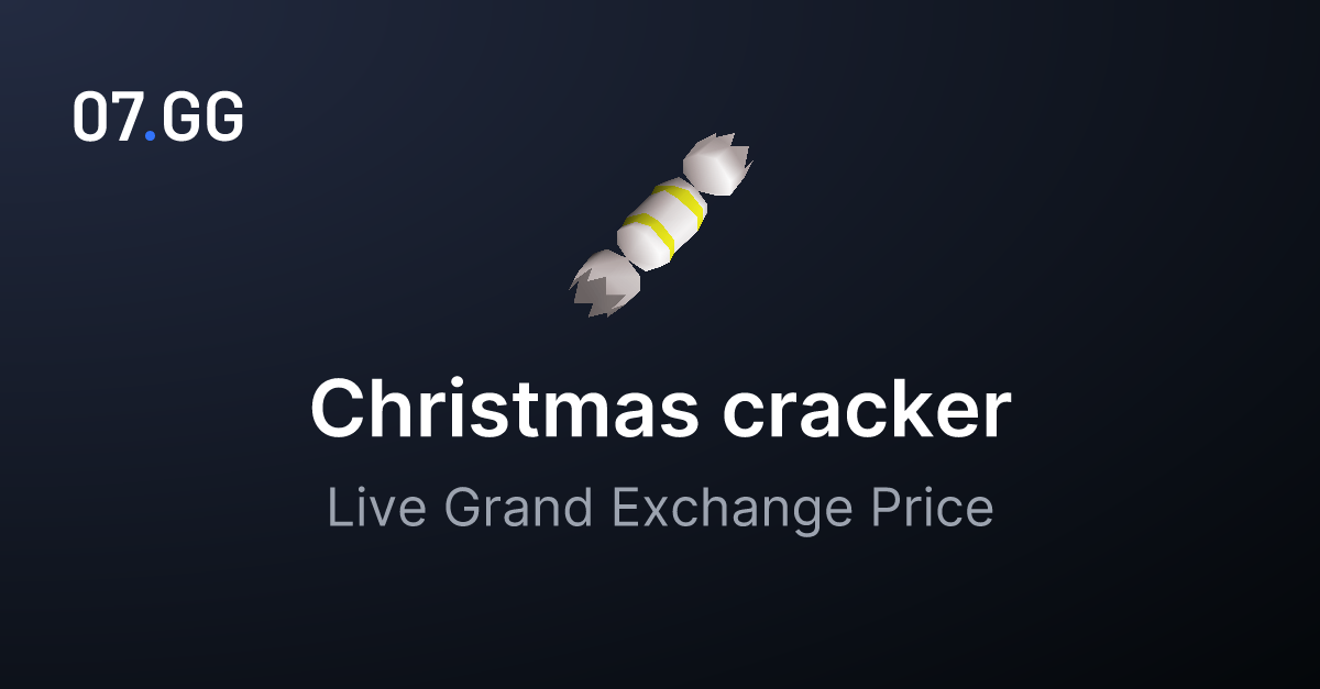 Christmas cracker: Live GE Price on OSRS