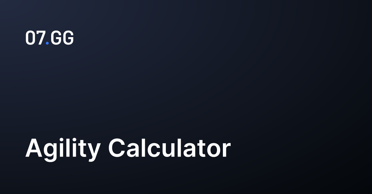 Agility Calculator