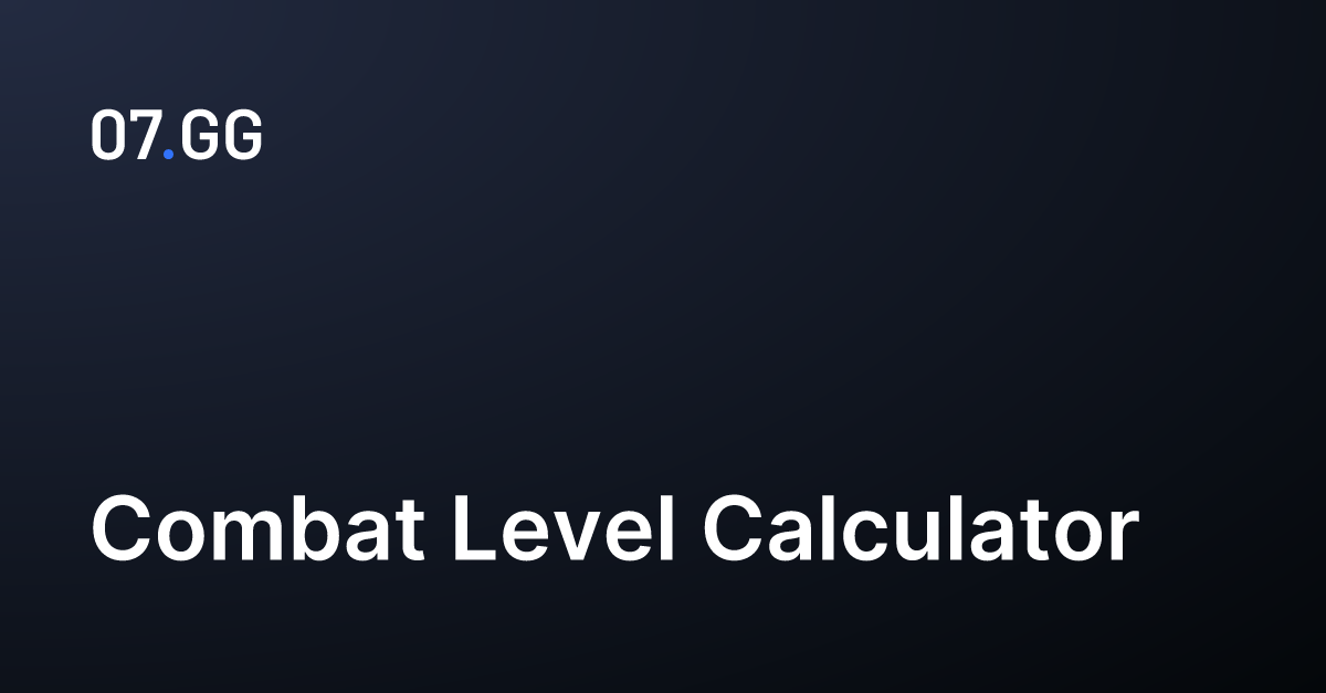 Combat Level Calculator