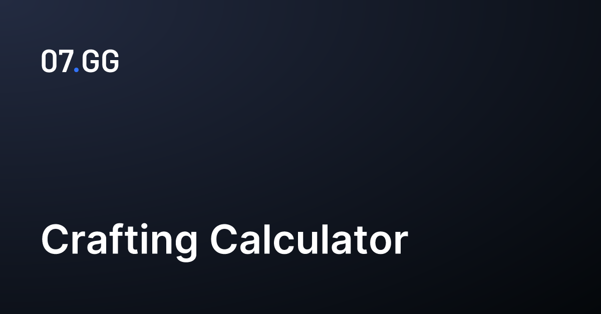Crafting Calculator