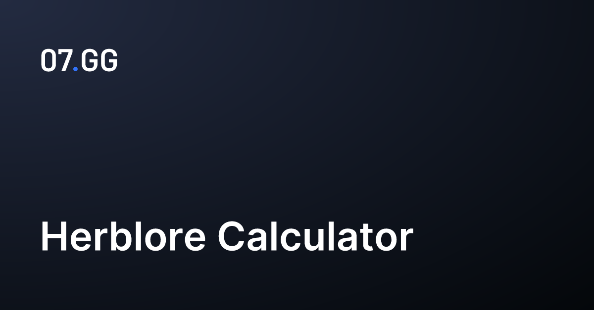 Herblore Calculator